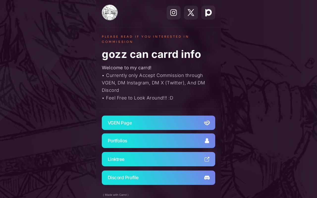 gozz.can19 Commission Card